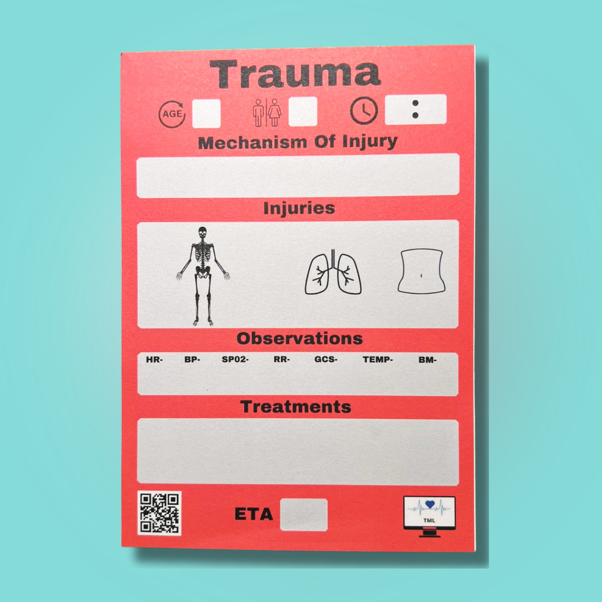 Medical, Trauma, Resuscitation Bundle History Pocket Sized Notepad ...