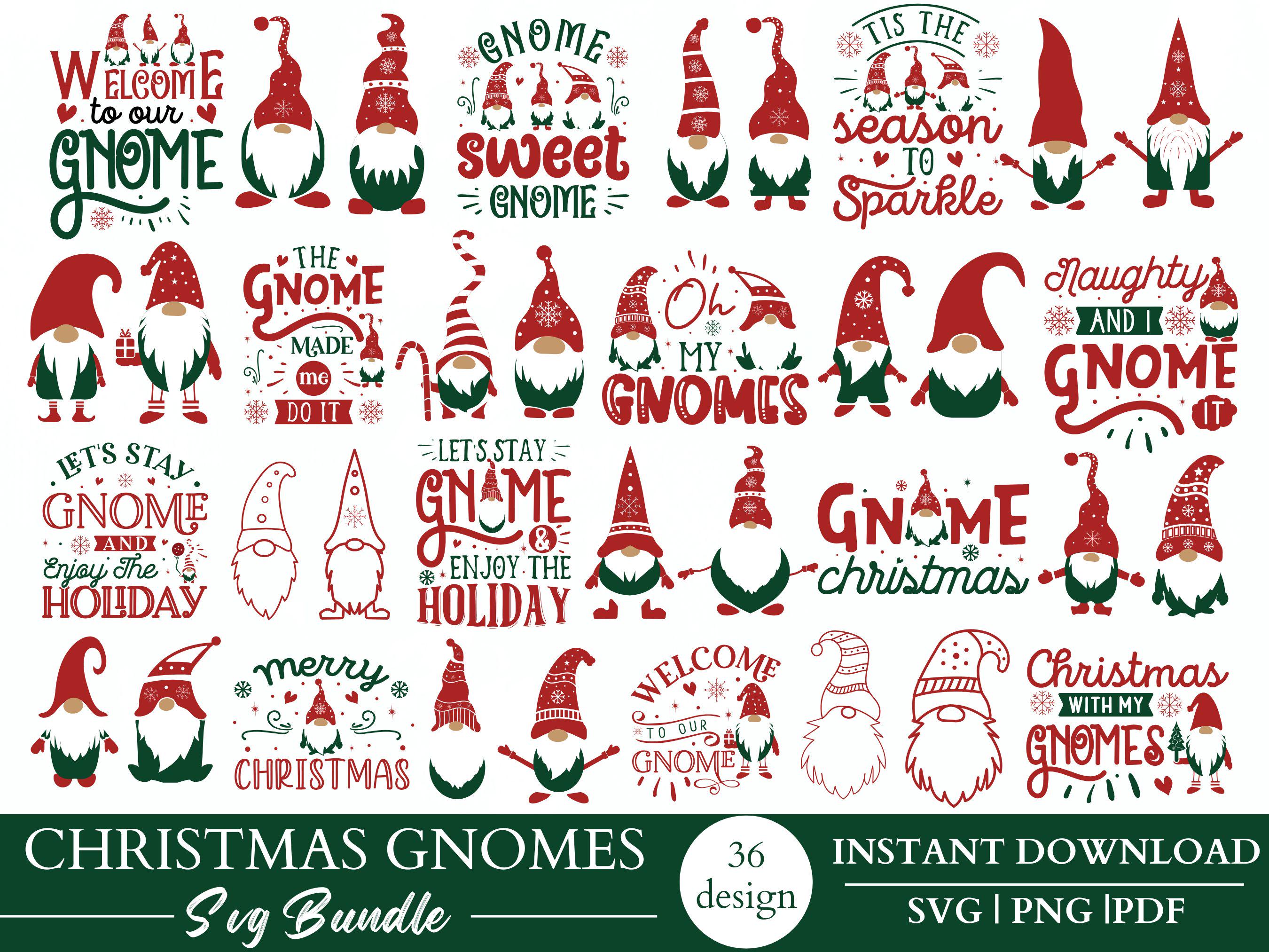 Christmas Gnomes Quote SVG Bundle, Funny Gnome Svgs, Holiday Gnome Cut ...