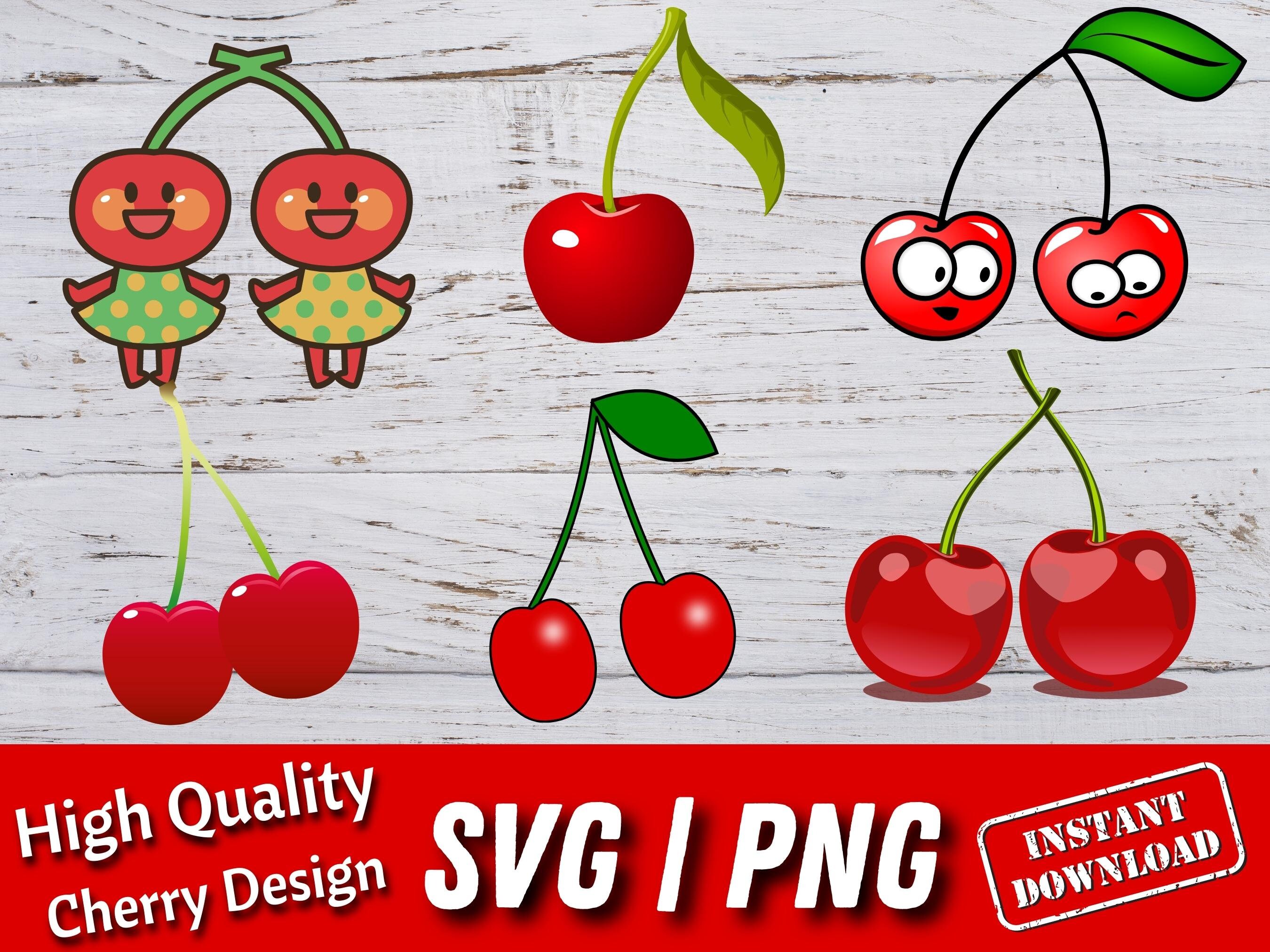 Cute Cherry Svg File, Summer Fruits, Cherry Clipart, Cut File, Cutting ...