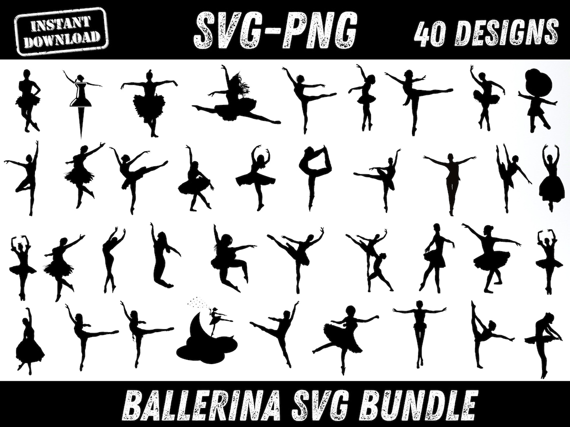 Ballerina SVG Bundle, Ballet SVG Bundle, Ballerina Silhouette, Ballet ...