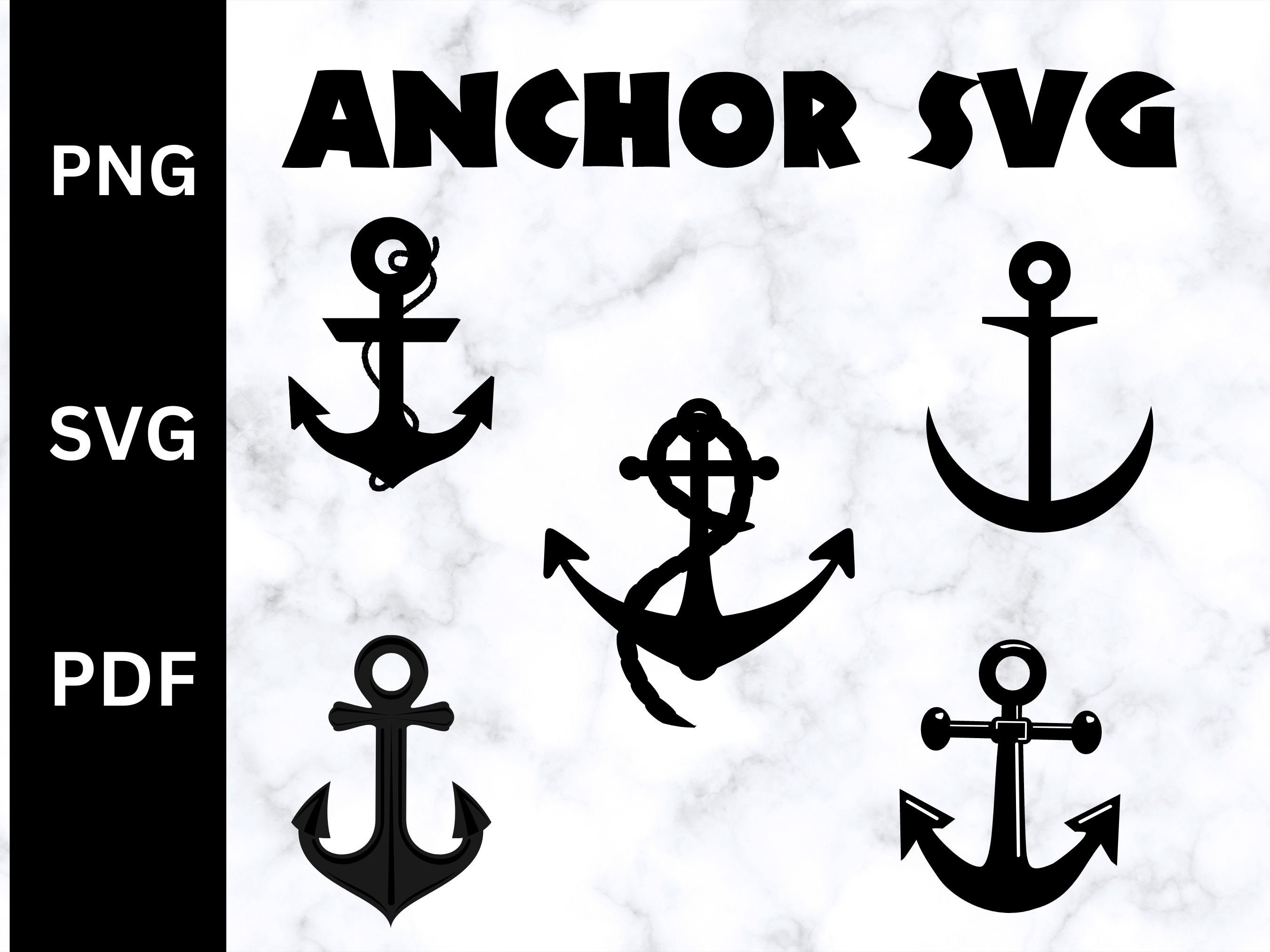 Anchor SVG Bundle, Split Anchor Rope SVG, Anchor Frame SVG, Anchor ...