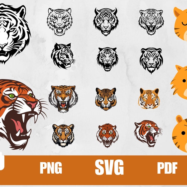 Tiger Svg - Etsy