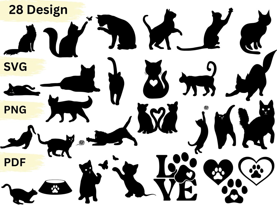 Cat SVG, Animal SVG, Cute Cat, Cat SVG Cut Files for Cricut, Cat Svg ...