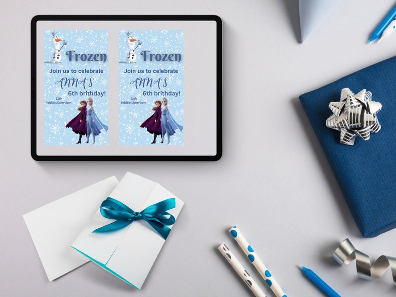 Editable Frozen Birthday Invitation Template, Princess Elsa Girl Evite ...
