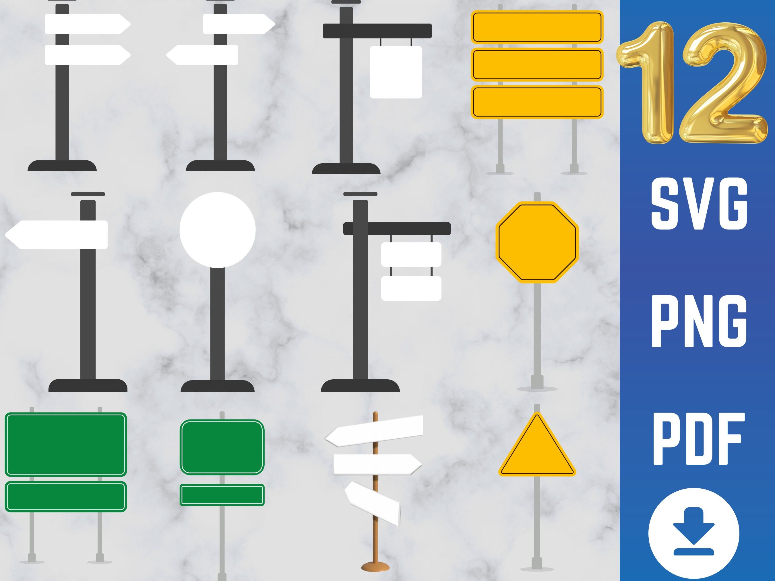 Road Sign SVG, Street Sign Template ,arrows Blank Road Street Sign ...