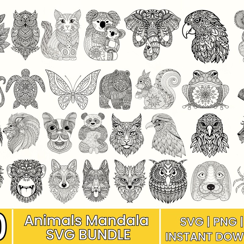 Animal Mandala Svg - Etsy