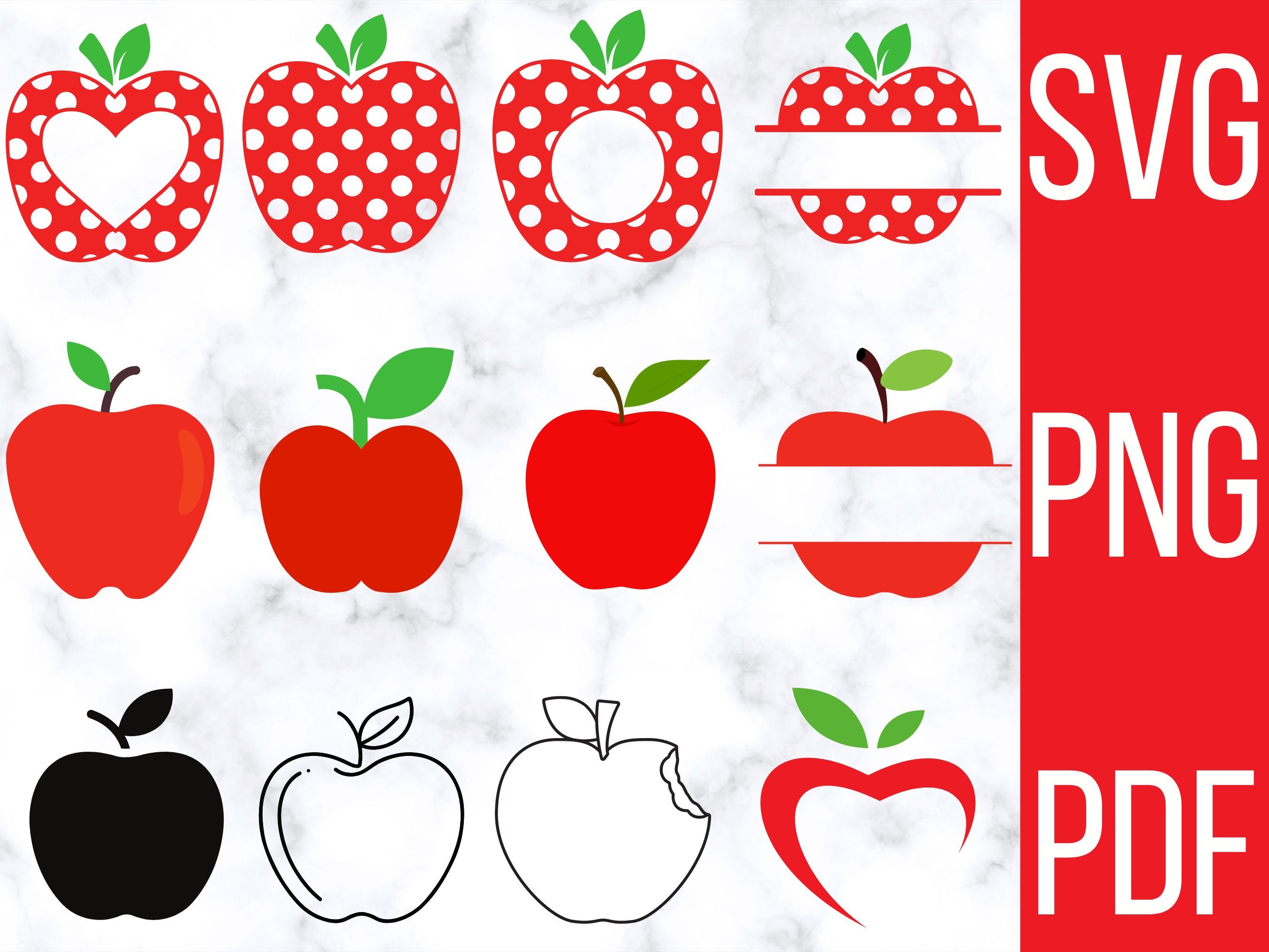 Apple SVG, Apple Svg Bundle, Apple ABC Svg, Home School SVG, Mug T ...