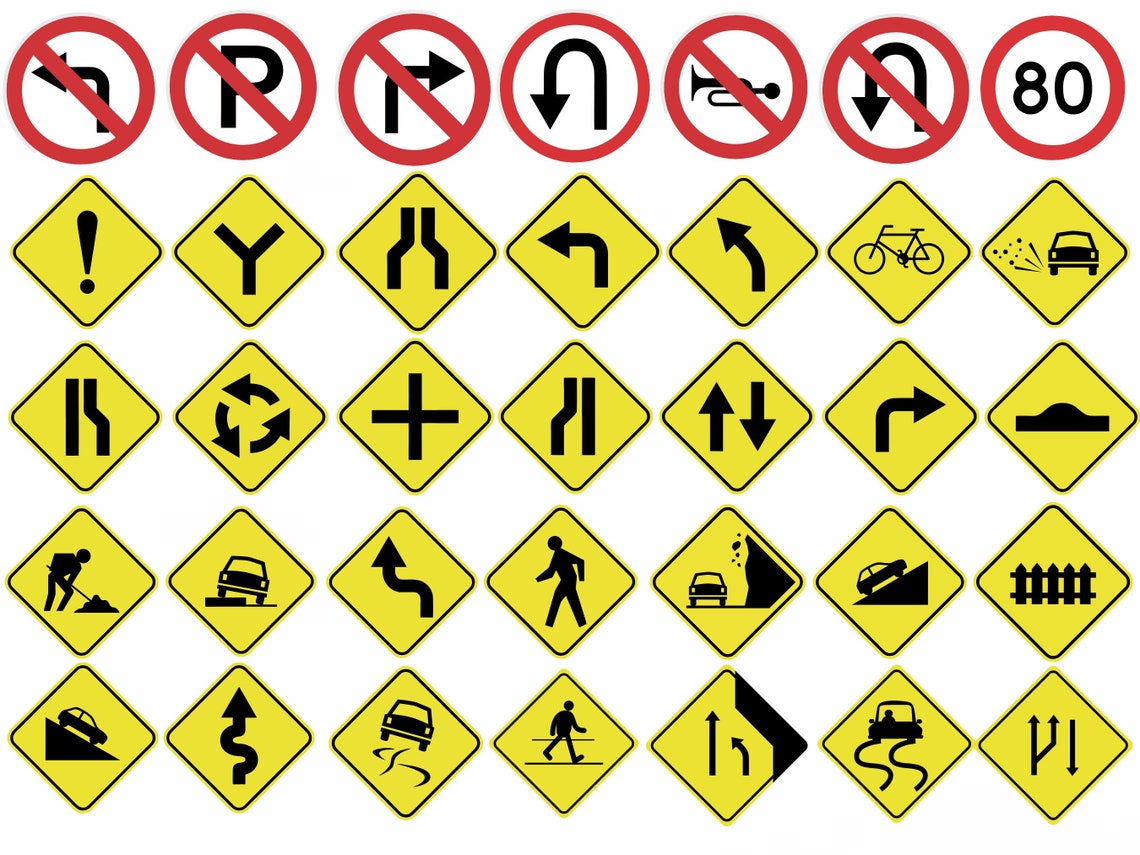 Traffic Sign, Road Sign SVG - PNG - Printing- Silhouette Files -decal ...