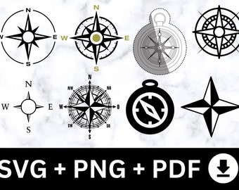 Compass Collection Set , Compass SVG, Nautical Compass SVG, Compass ...
