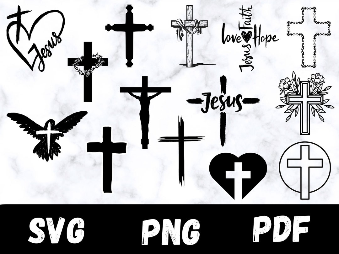 Jesus Kreuz svg Bundle, Kreuz PNG Bundle, Kreuz svg cut Files für Cricut, Jesus Kreuz Silhouette ...