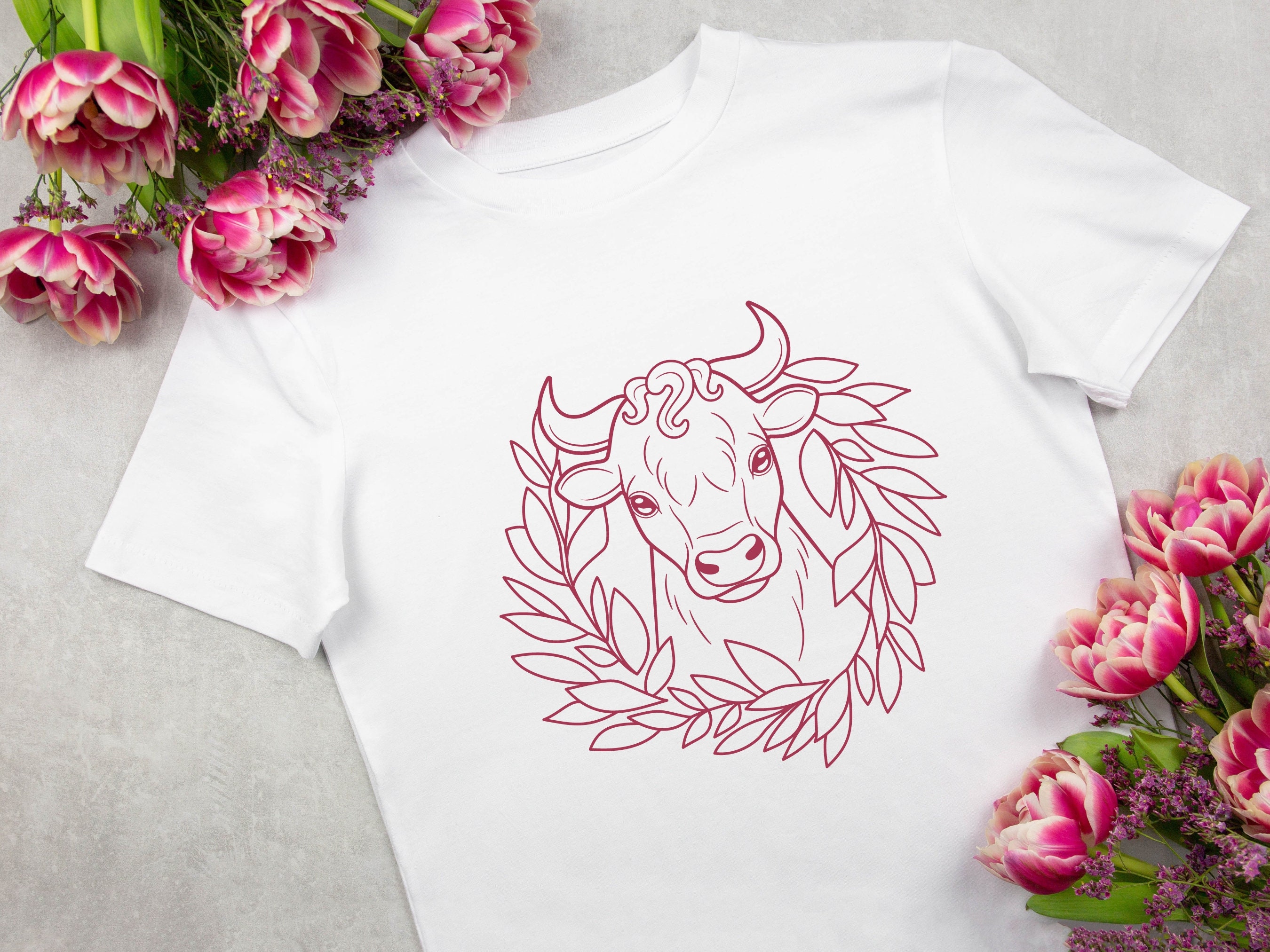 Vaca con corona svg, Vaca floral svg, Vaca linda svg, Animal floral svg ...