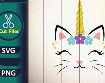 Caticorn SVG, Unicorn SVG, Caticorn Cut File, Crown Svg, Files for ...