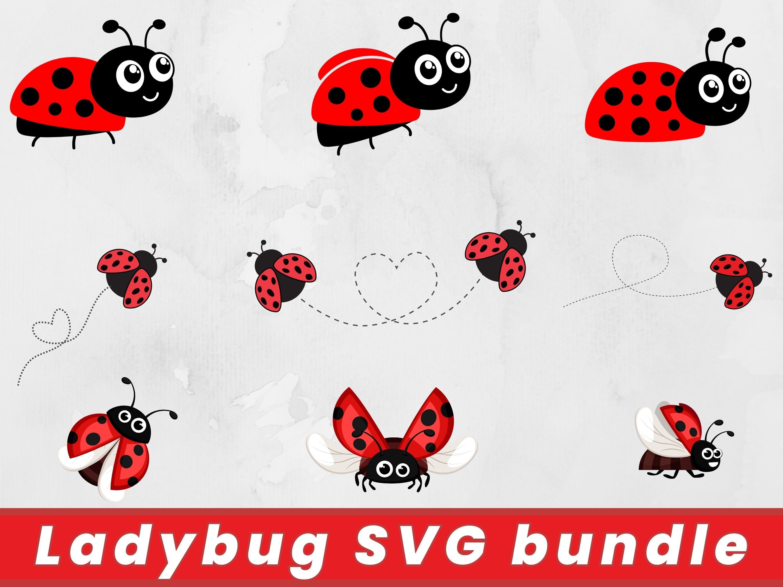 Ladybug Svg Bundle, Ladybug Clipart, Ladybug Vector, Love Bug Ladybug ...