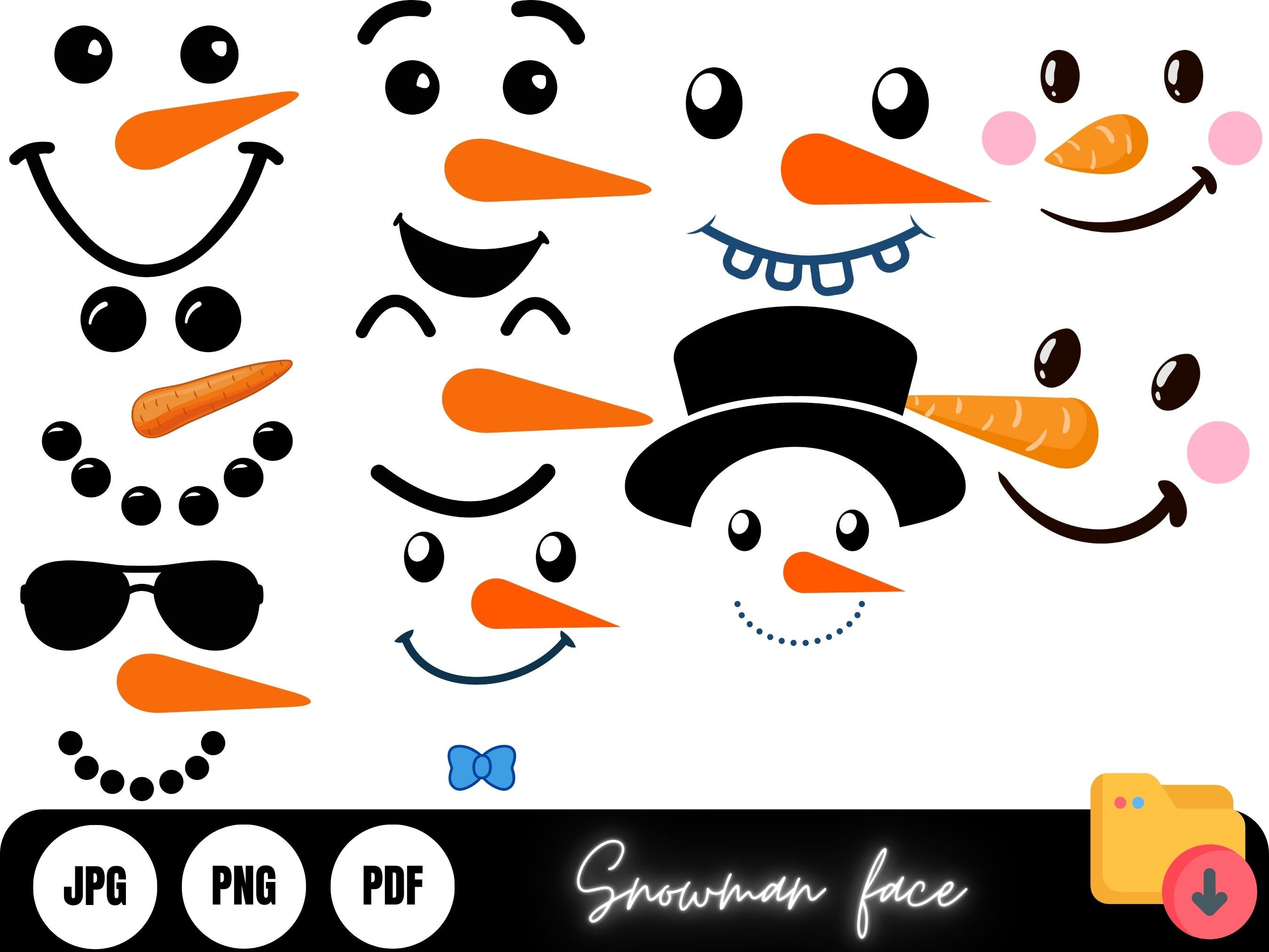 Snowman Faces SVG Big Bundle Snowman SVG Snowman Clipart Christmas Svg ...