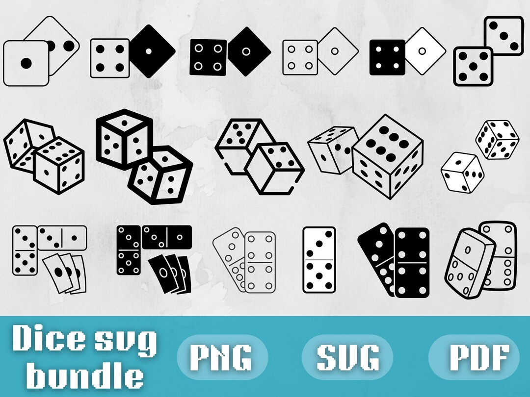 Dice SVG Bundle, Dice PNG Bundle, Dice Clipart, Two Dice SVG, Casino ...