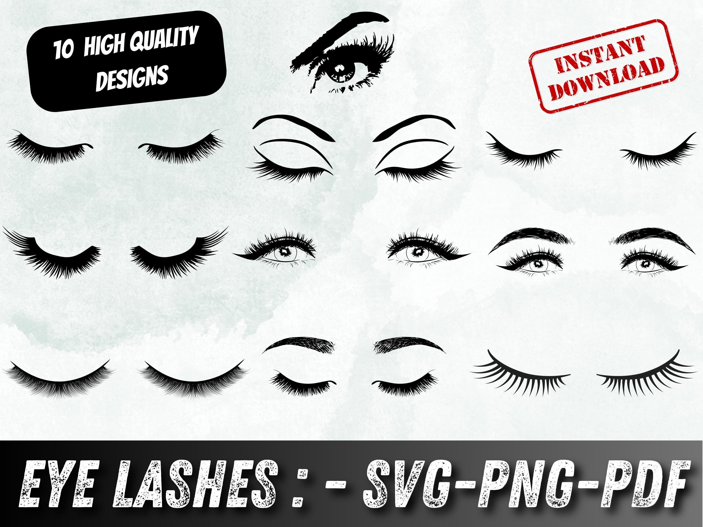 Eyelashes Svg Bundle, Eyebrows Svg, Woman Eyelashes, Lashes Clipart ...