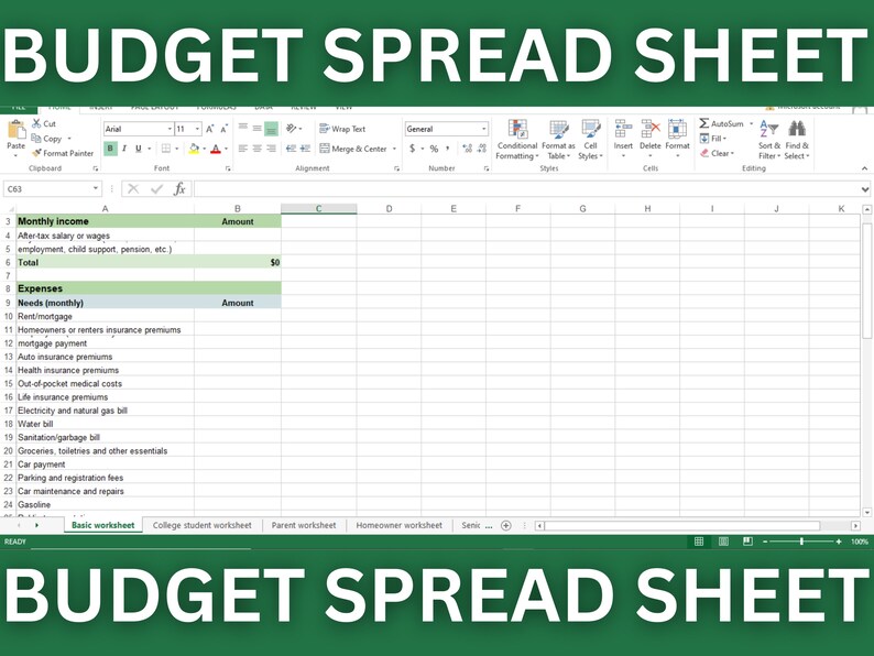 Templates of Ultimate Monthly Budget Spreadsheet for Excel, Budget ...