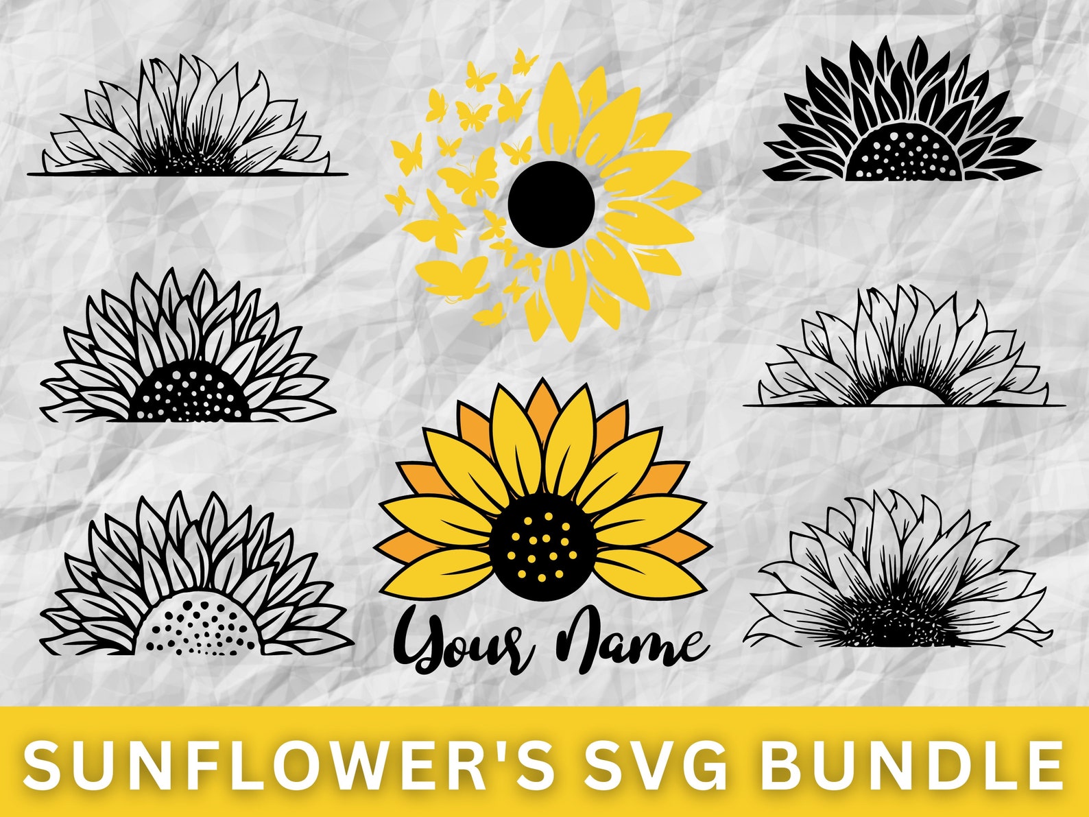 Sunflower Svg Bundle for Stunning DIY Designs, Beautiful Sunflower Svg ...
