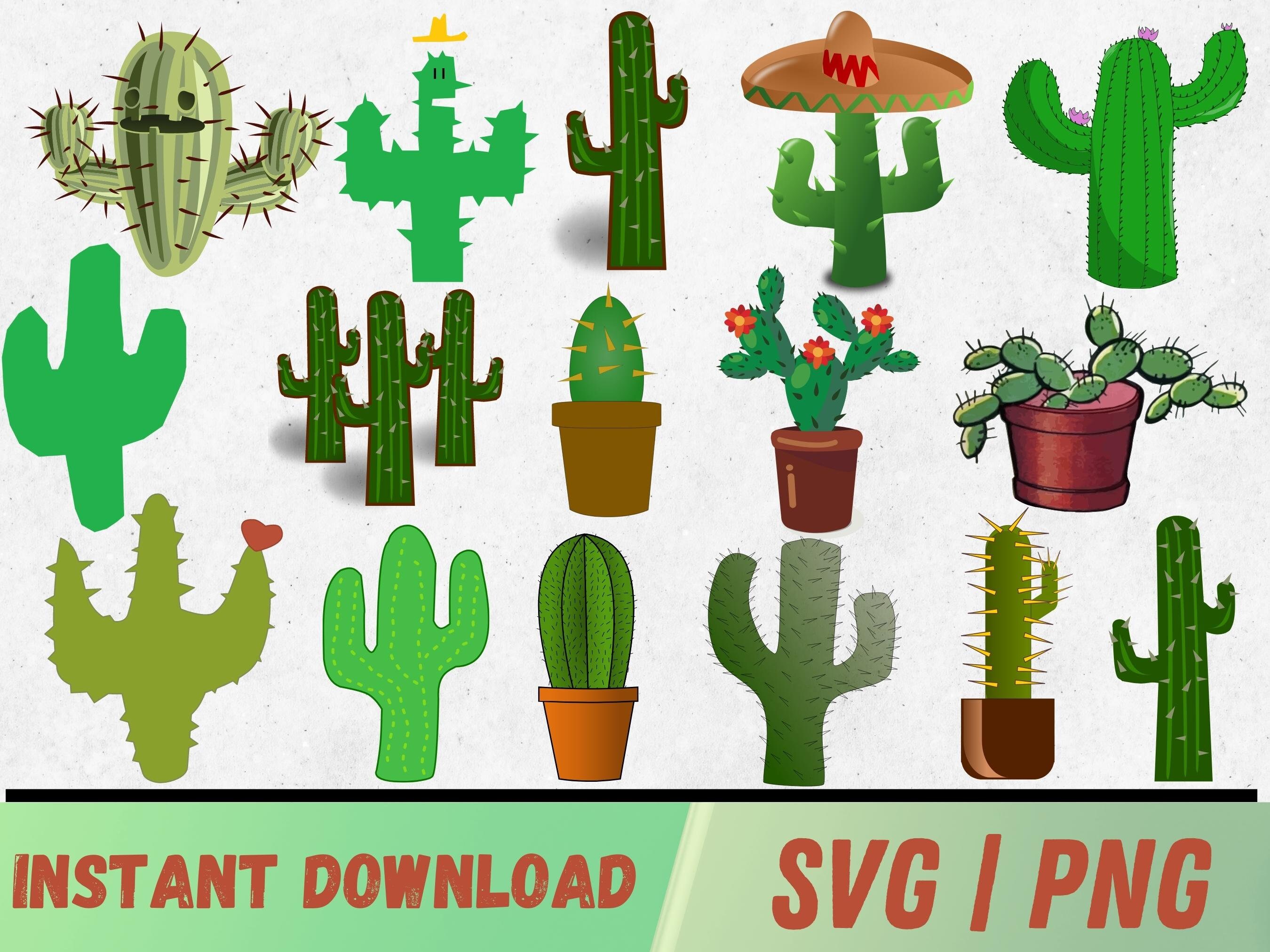 Cactus SVG Design, Cactus Svg Bundle, Succulent Plant, Cactus Clipart ...