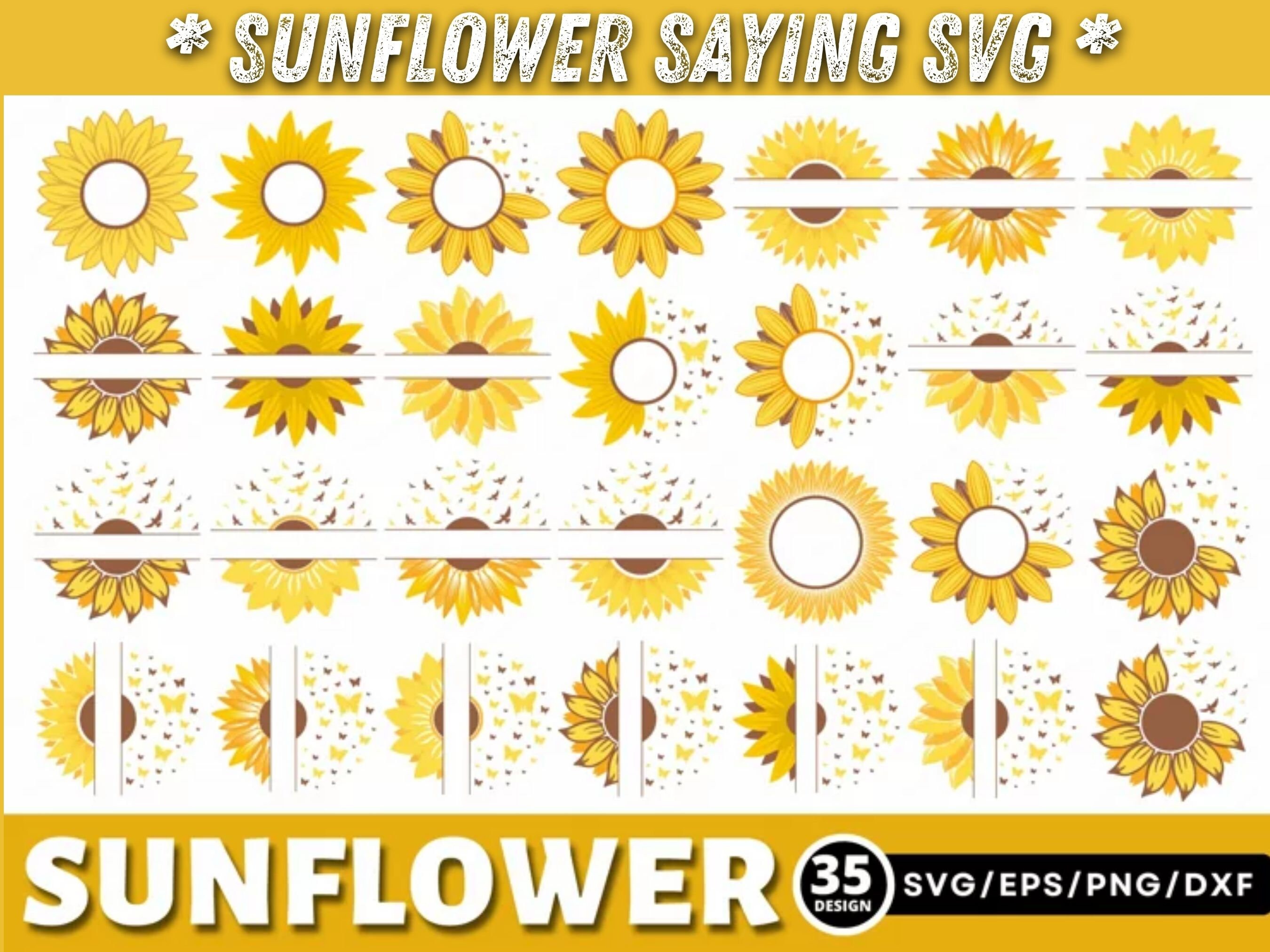Cute Yellow Summer Sunflower Monogram Svg Bundle, Floral Svg Bundle ...
