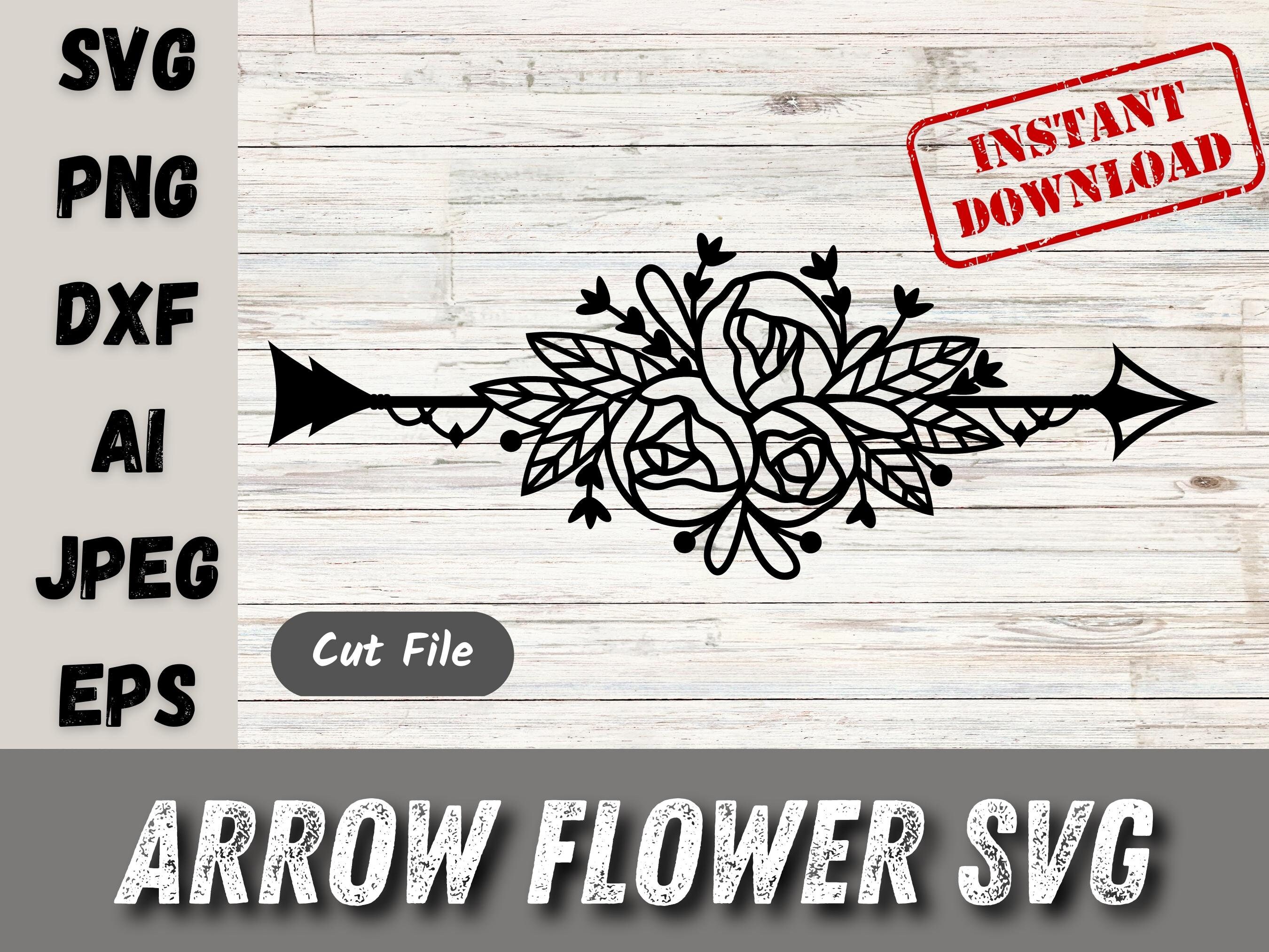 Arrow With Flower Svg, Floral Arrow Svg, Boho Arrow SVG, Arrows Svg ...