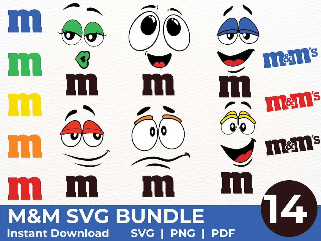 M and M Faces Svg, Face Svg, SVG for Cricut, Layered Files, Tshirt Face ...