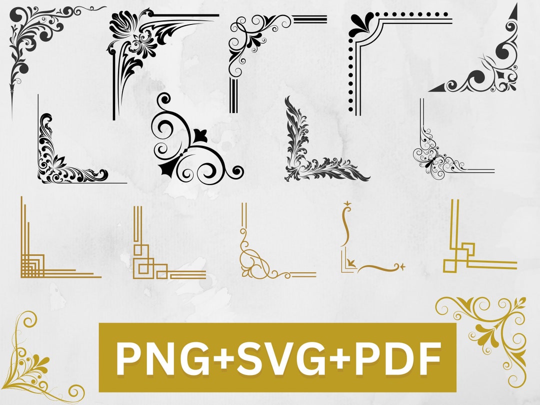 Corner SVG Bundle, Corner SVG, Floral Corner Svg Files, Decorative Page ...