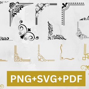 Corner SVG Bundle, Corner SVG, Floral Corner Svg Files, Decorative Page ...