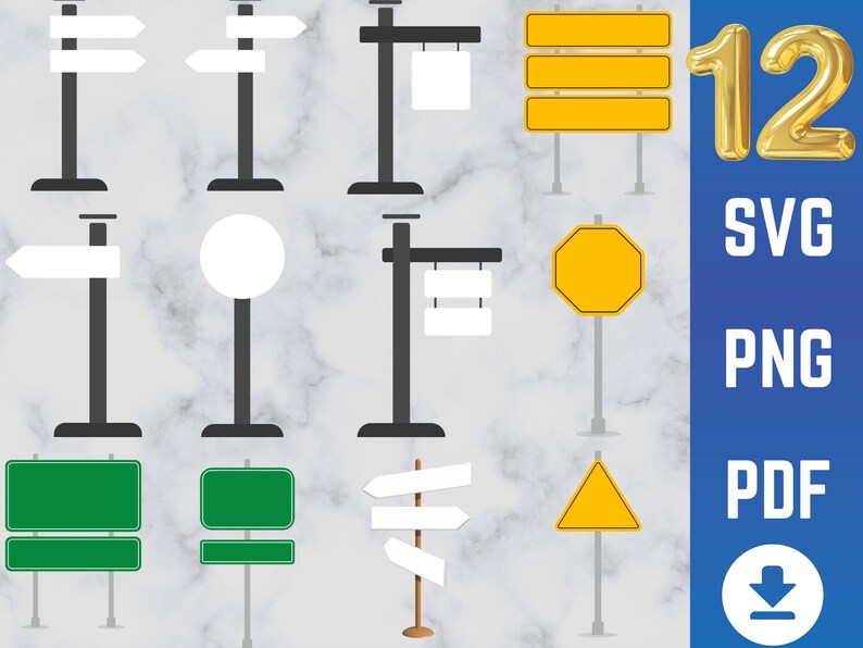 Road Sign SVG, Street Sign Template ,arrows Blank Road Street Sign ...