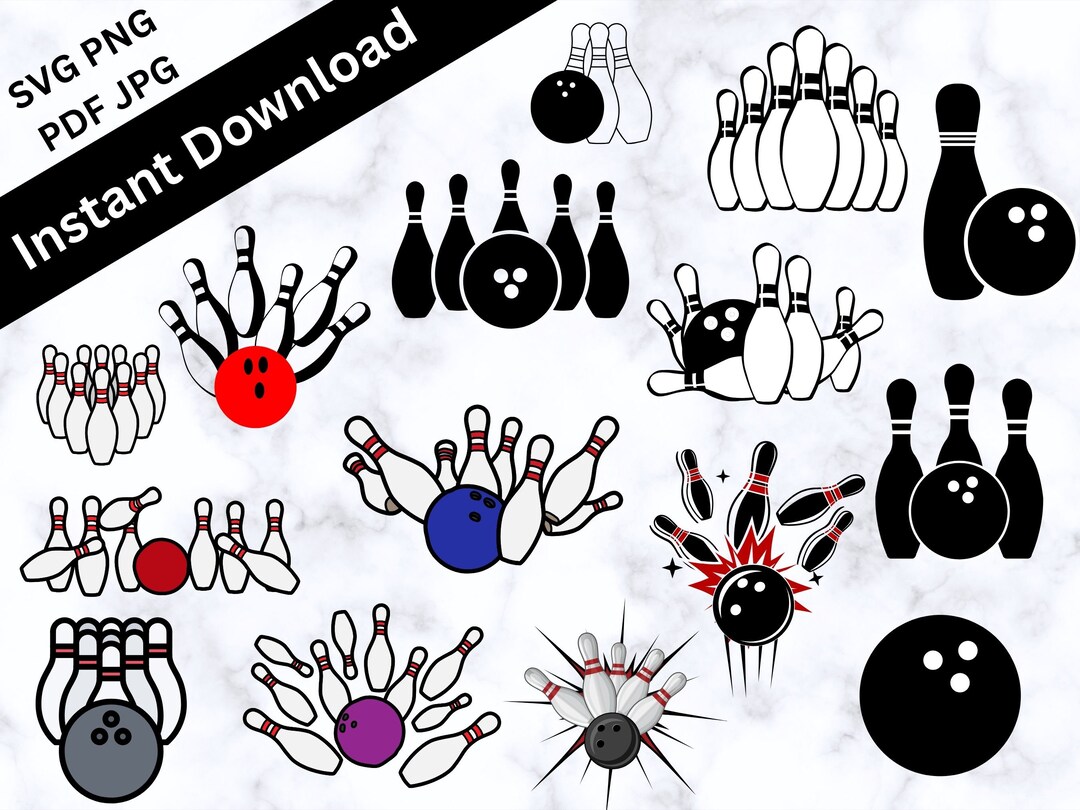 Bowling SVG Bundle, Bowlingpng Bundle, Bowling Clipart, Bowling SVG Cut ...