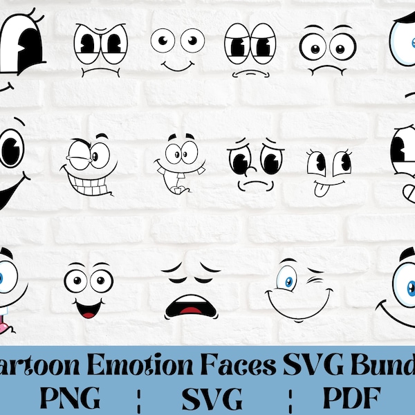 Cartoon Faces Svg - Etsy