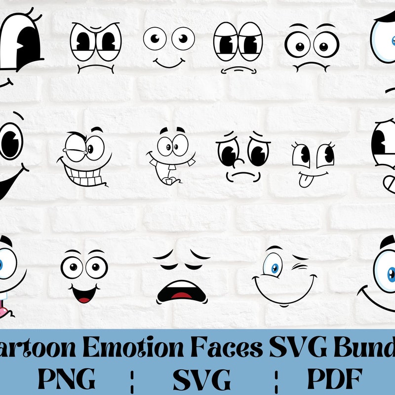 Cartoon Faces Svg - Etsy