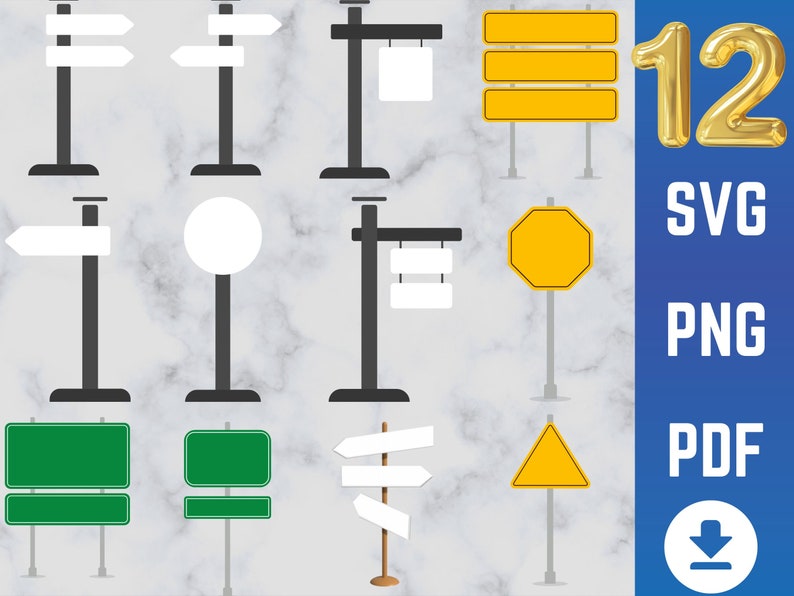 Road Sign SVG, Street Sign Template ,arrows Blank Road Street Sign ...