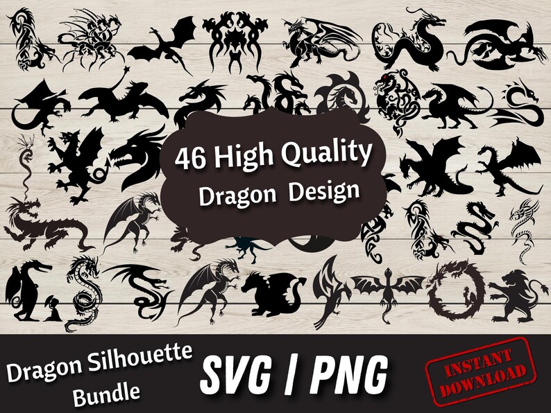 Dragon Svg Bundle, Dragons Head Svg, Baby Dragon Svg, Dragon Tattoo ...