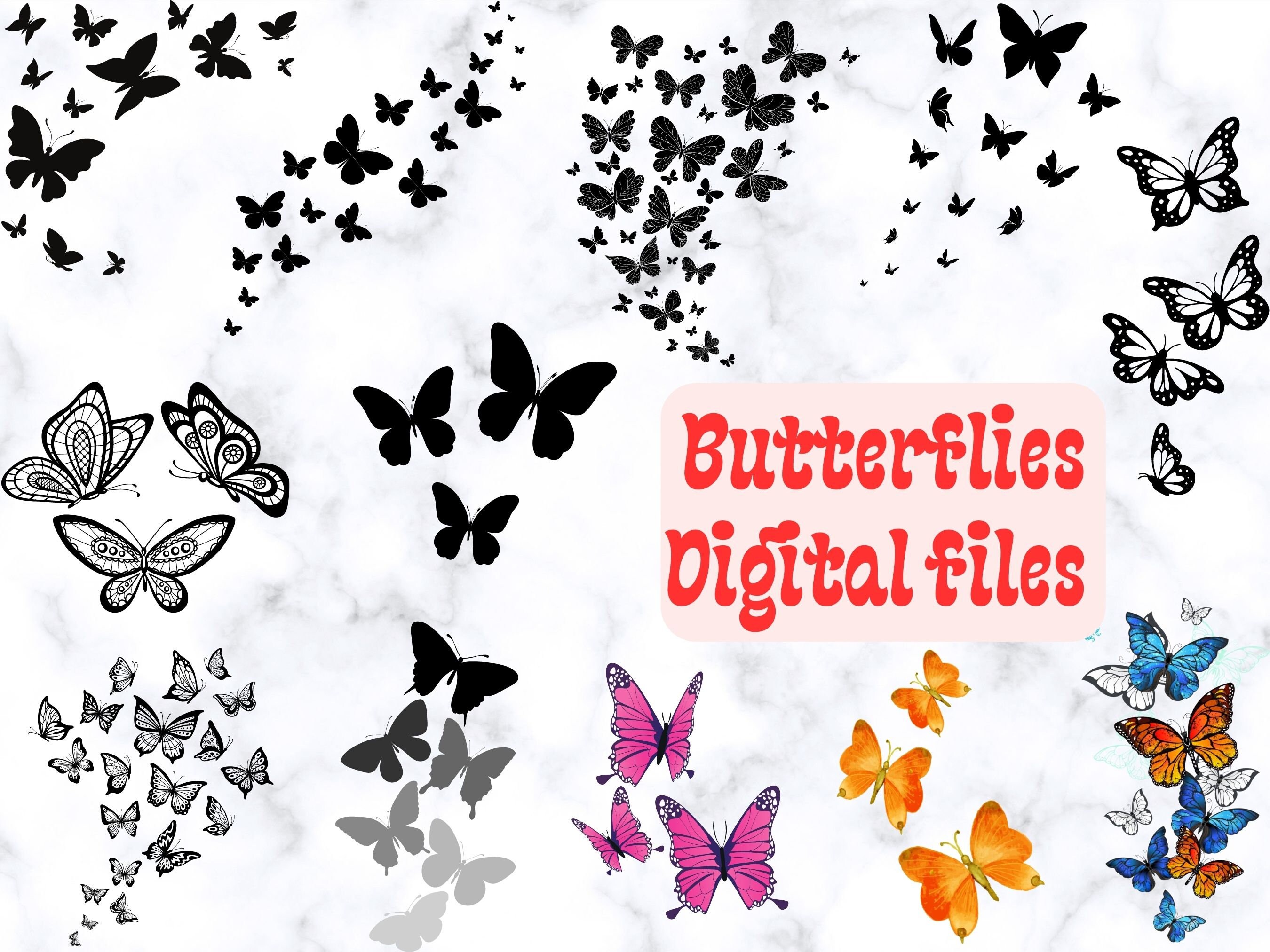 Flying Butterflies Svg Bundle, Butterfly Silhouette Bundle,butterfly ...
