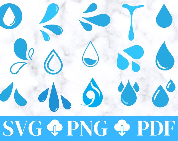 Water Splash SVG Water Drops Svg, Water Droplets Svg, Water Spray Svg ...
