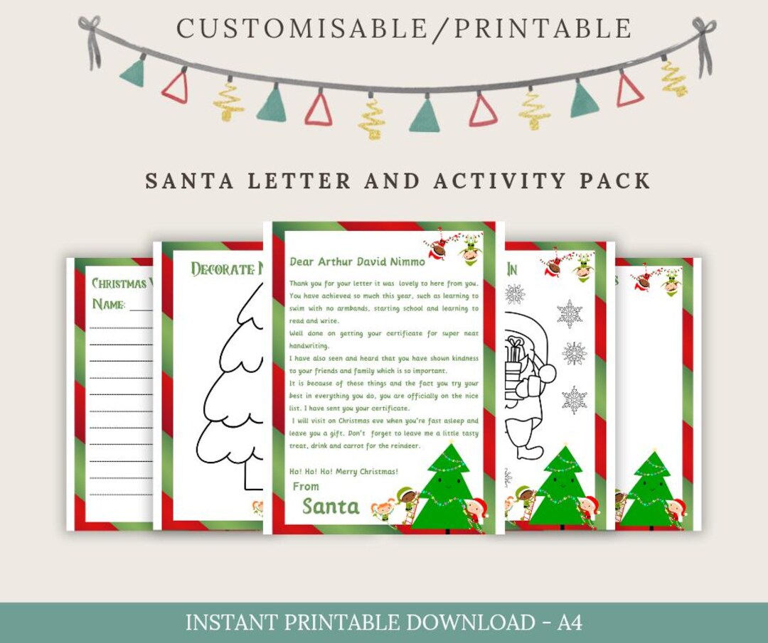 Santa Letter and Activity Pack - Etsy