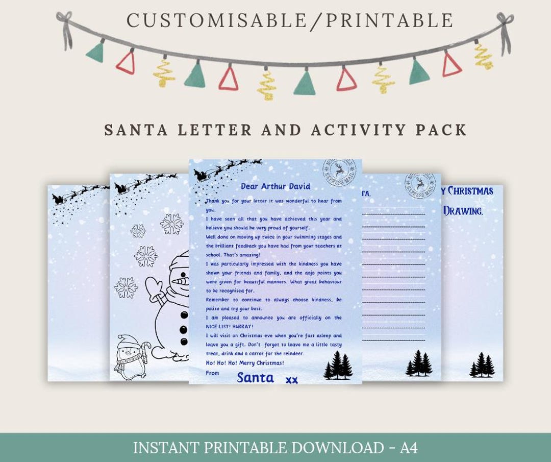 Santa Letter and Activity Pack - Etsy