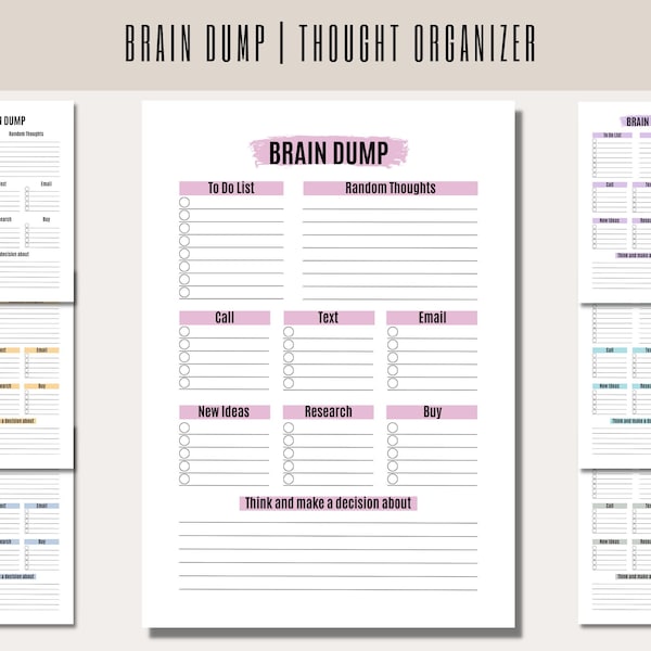 Brain Dump Template - Etsy