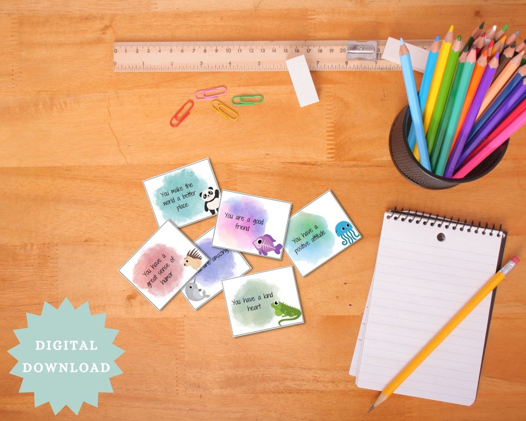 45 Kindness Cards Affirmation Cards Inspiring Lunchbox Printable Notes ...