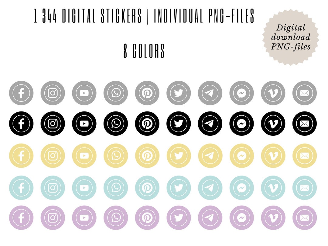 1300+ Digital Stickers Icons Pack, Minimalistic Planner Stickers ...