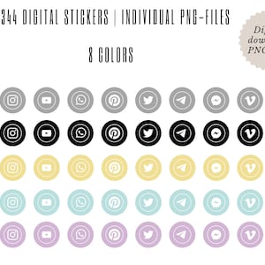 1300+ Digital Stickers Icons Pack, Minimalistic Planner Stickers ...