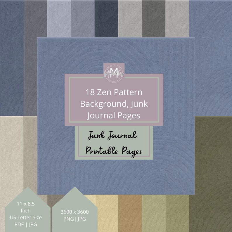 18 Zen Pattern Background PNG Printable Papers, Digital Background PNG ...