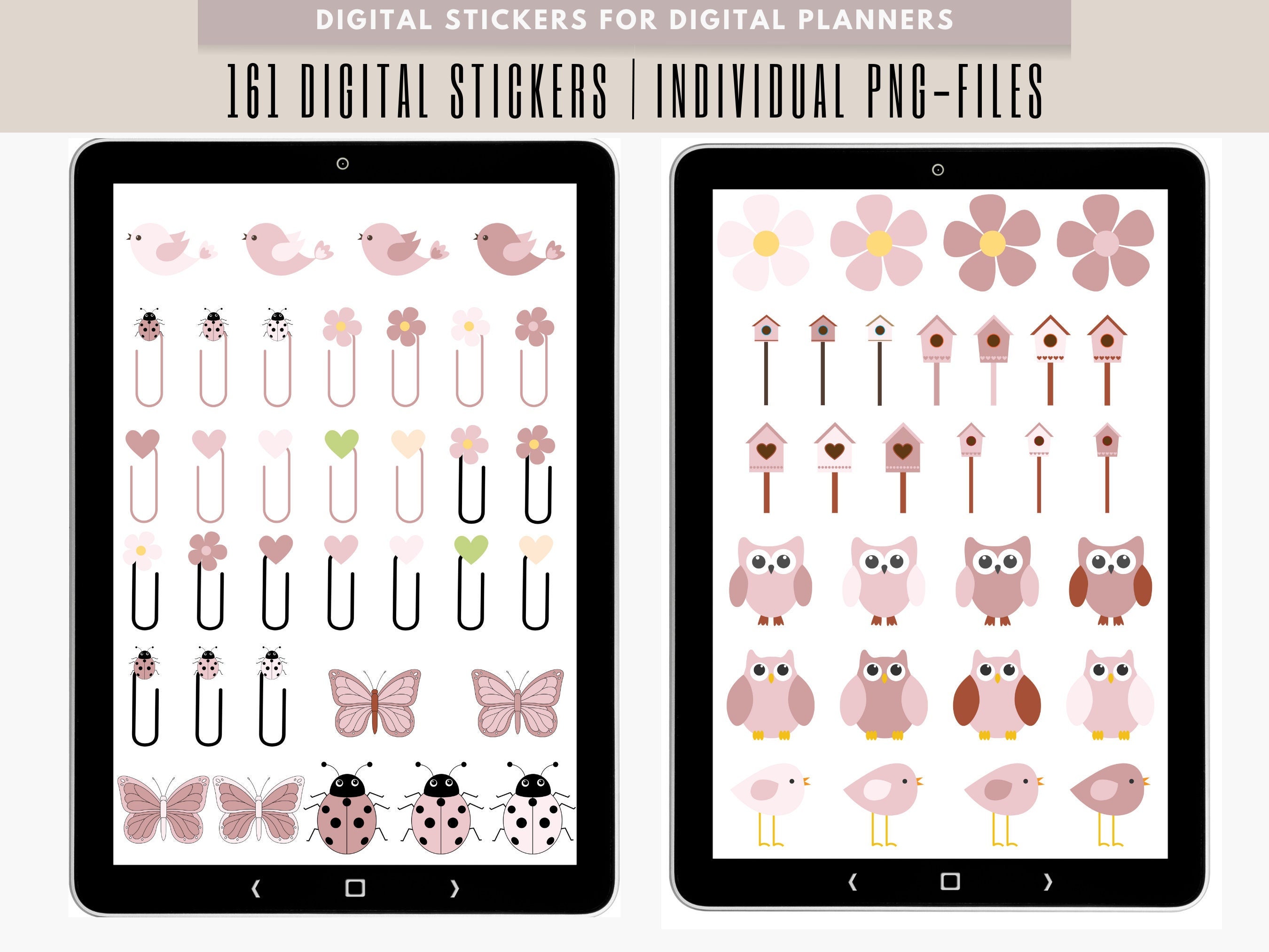 Digital Sticker Kit 161 PNG Stickers Sticky Notes Goodnotes Planner ...