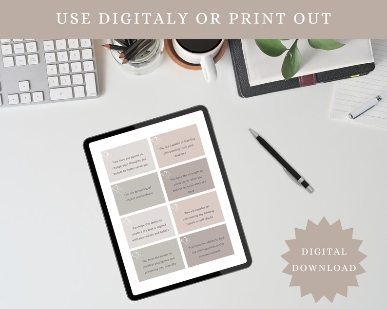 Printable Affirmation Cards: 104 Positive Encouragement Notes (digital ...