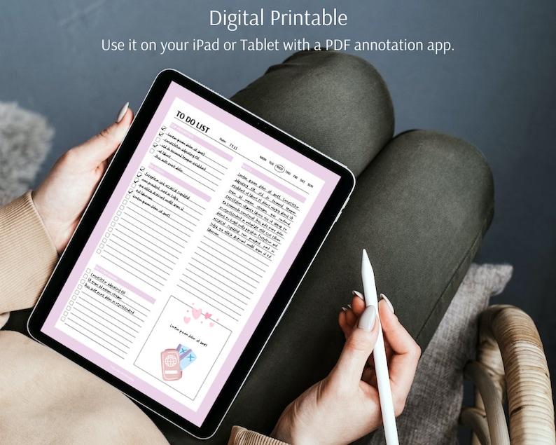 To Do List Digital Planner Task List iPad to Do Check List Printable ...