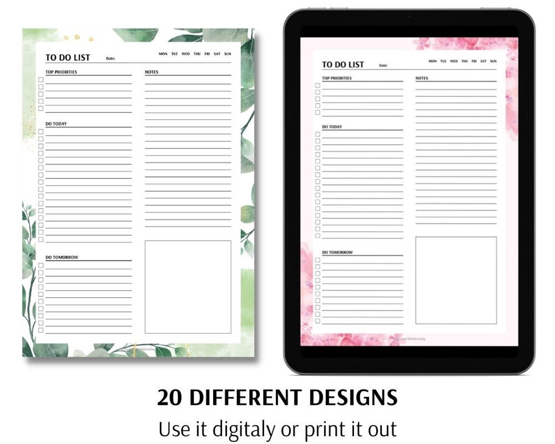 Minimalist to Do List Template: Digital Daily Planner (PDF) - Etsy
