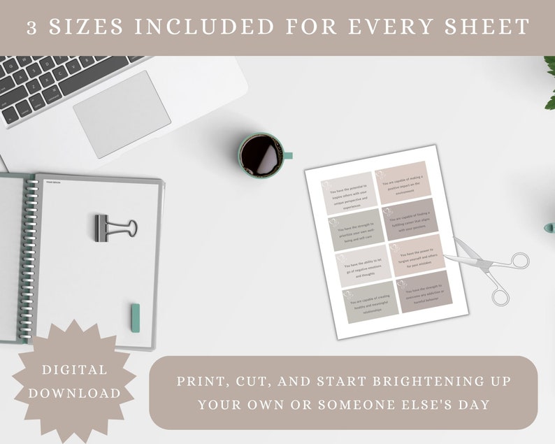 Printable Affirmation Cards: 104 Positive Encouragement Notes (digital ...