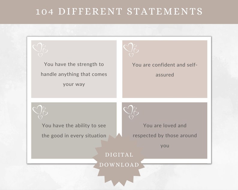 Printable Affirmation Cards: 104 Positive Encouragement Notes (digital ...