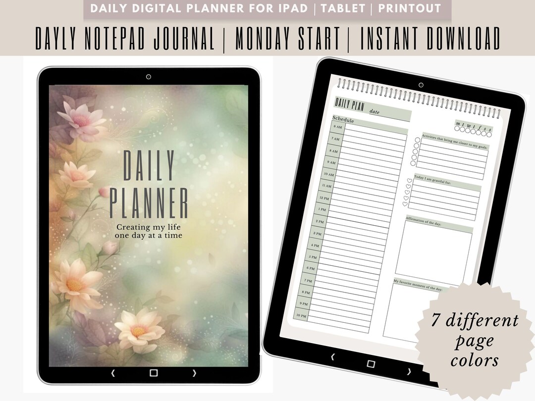 Undated Digital Planner Goodnotes Daily Planner Minimalist Planner ...
